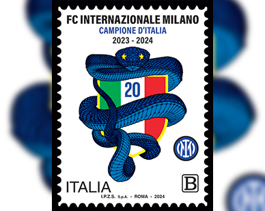 “Inter Campione d'Italia", francobollo di Poste Italiane