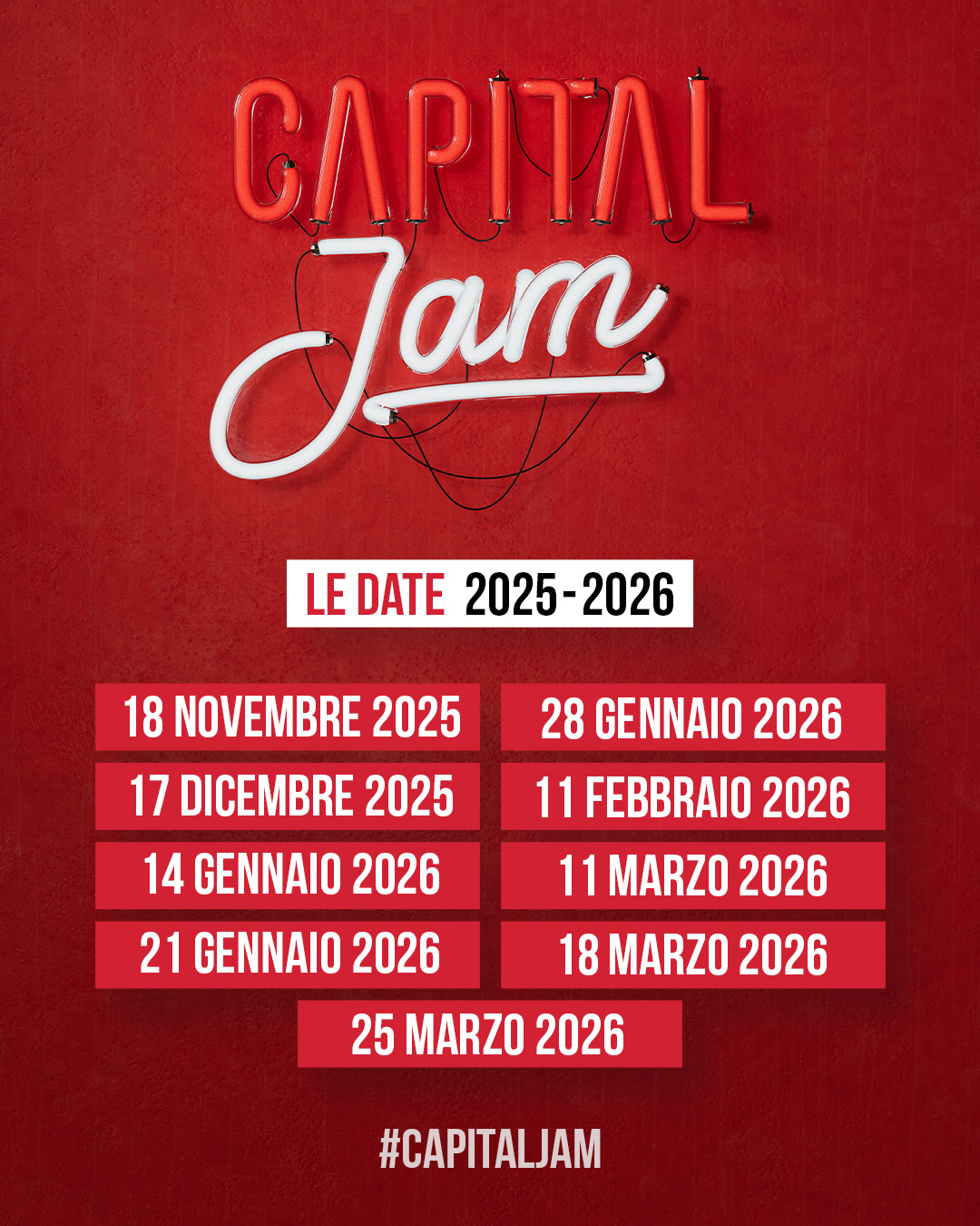 Radio Capital compie 30 anni: nuove date di Capital Jam